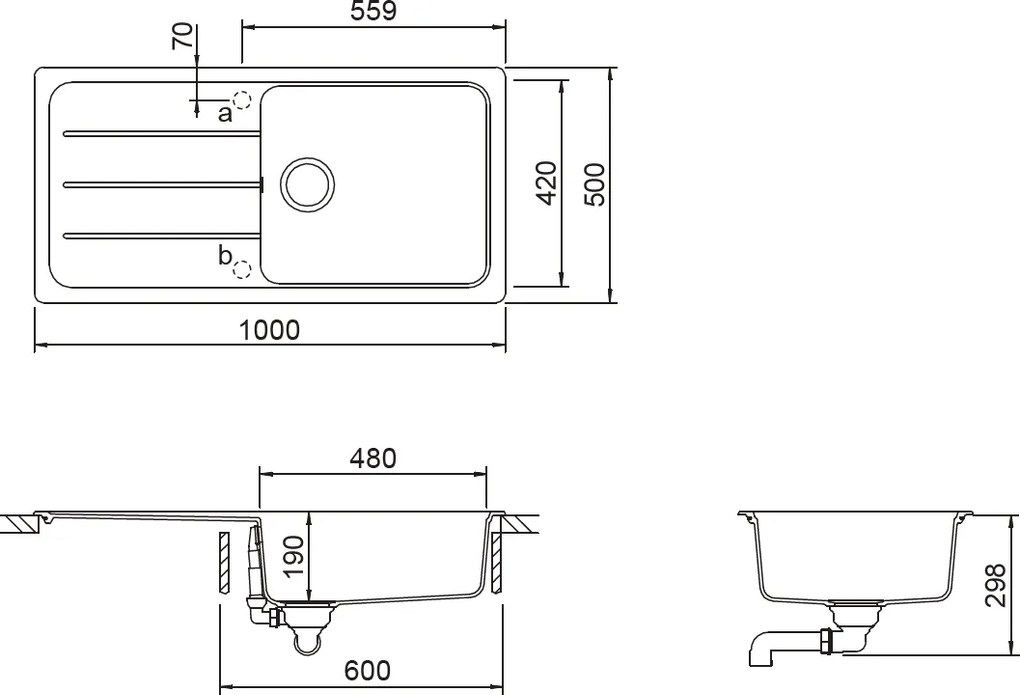 Schock Dřez FORMHAUS D-100L CROMA Spodní uložení