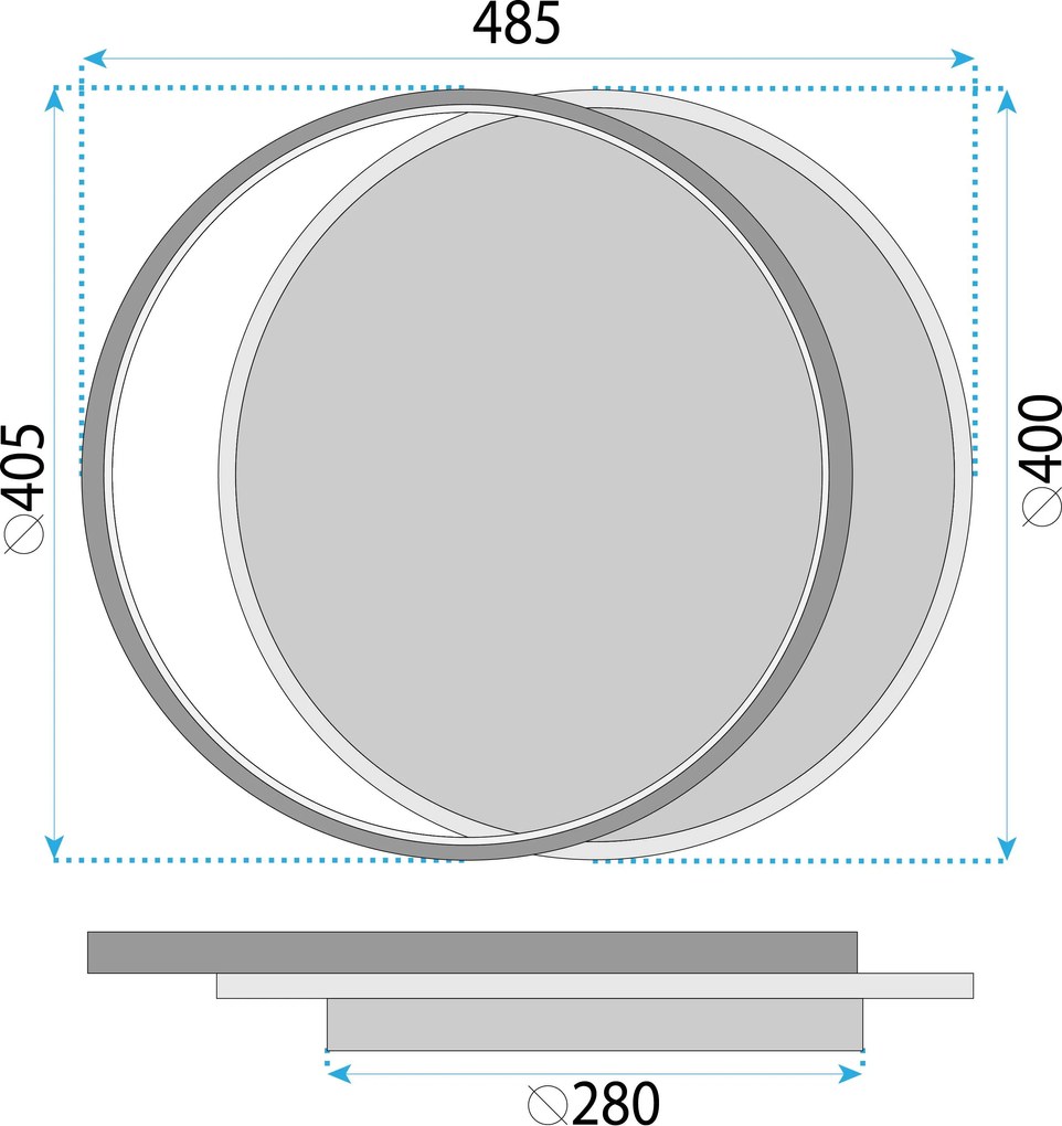 Toolight Toolight, LED stropní svítidlo 40cm, LHJ076-C, černá-bílá, OSW-50035