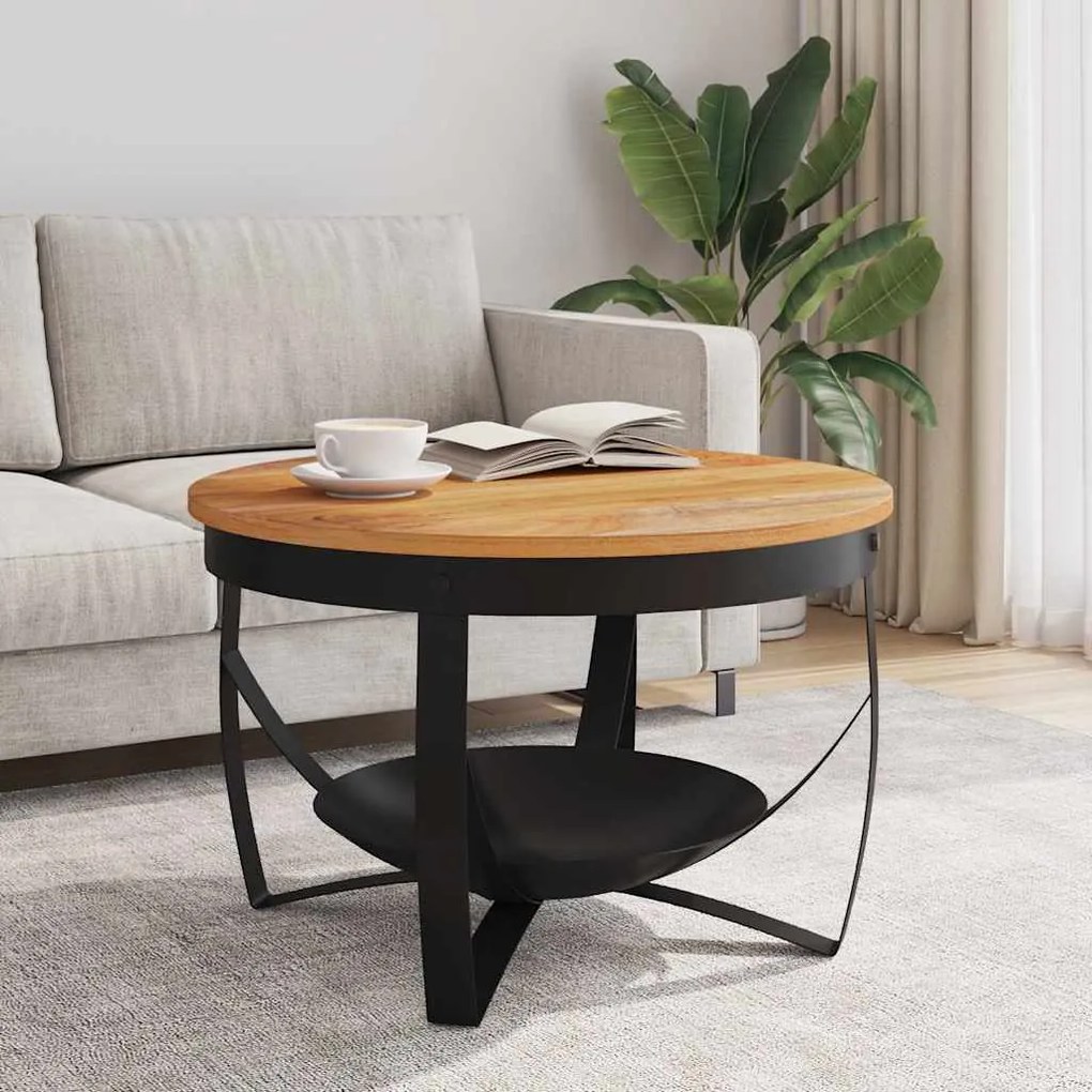 Konferenční stolek Ø68 x 43 cm masivní akáciové dřevo 320795