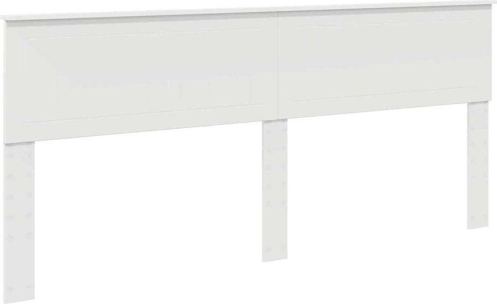 Rám postele s čelo Bílá 200 x 200 cm Masivní borové dřevo 3410555