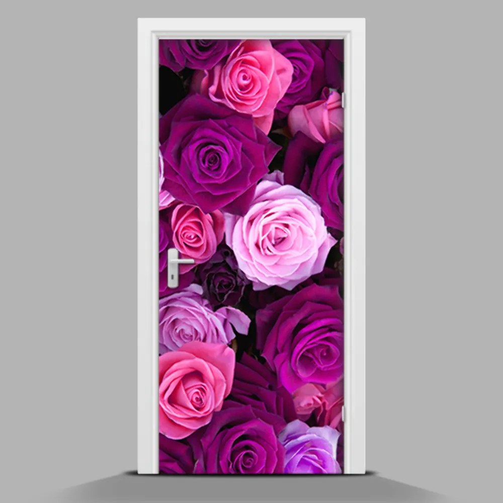 Wallmuralia Samolepící tapeta na dveře Fialové růže 75x205