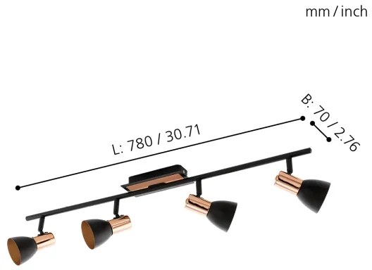 Eglo 94587 - LED bodové svítidlo BARNHAM 4xGU10/3,3W/230V