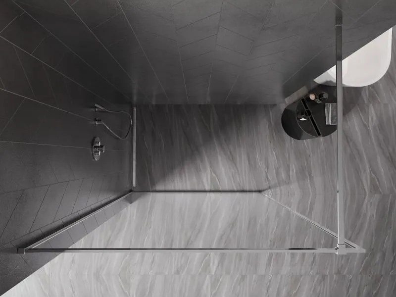 Mexen Kioto-F sprchová stěna Walk-in s rámem 130 x 202 cm, transparentní 8 mm, chrom - 800-130-104-01-00