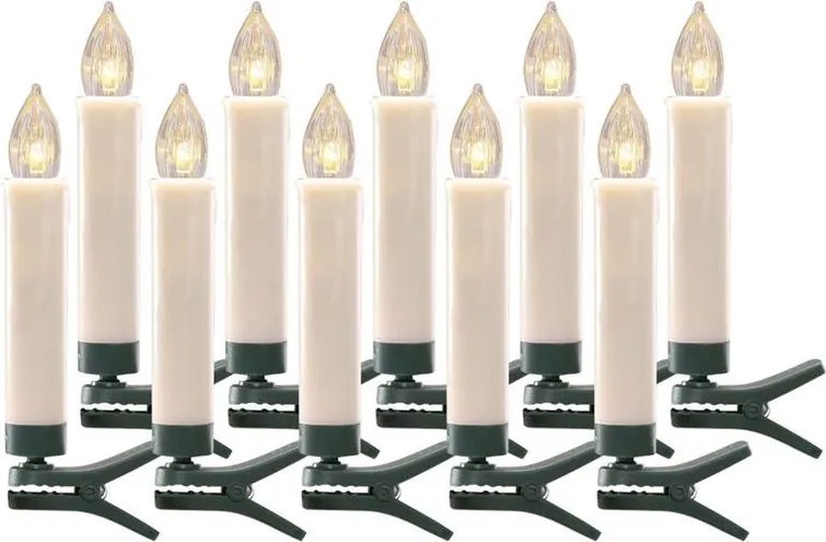 Bezdrátové LED svíčky na stromeček sada 10 ks