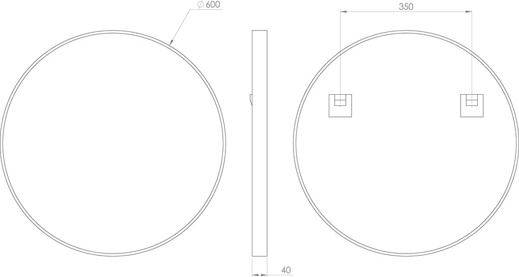 Sapho Notion kulaté zrcadlo v rámu 60 cm bez osvětlení zlato mat NT600G