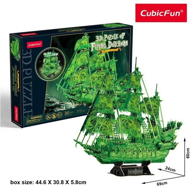 CubicFun - Puzzle 3D Pirátská loď Létající Holanďan 360 dílků