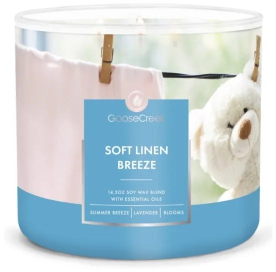 Sojová svíčka SOFT LINEN BREEZE se 3 knoty