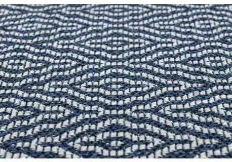 Ekologický koberec CASA, EKO SISAL Boho, Diamanty 22084 tmavě modrá / velikost 192x290 cm | krásné koberce cz