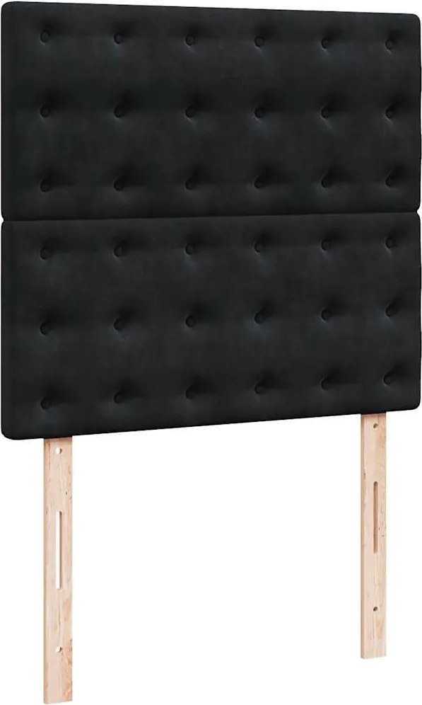 Box spring postel s matrací černá 100x200 cm samet 3292276