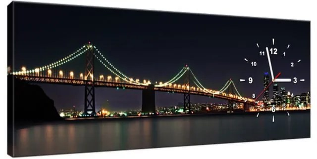 Tištěný obraz s hodinami Golden Gate Bridge - Tanel Teemusk 100x40cm ZP1594A_1I