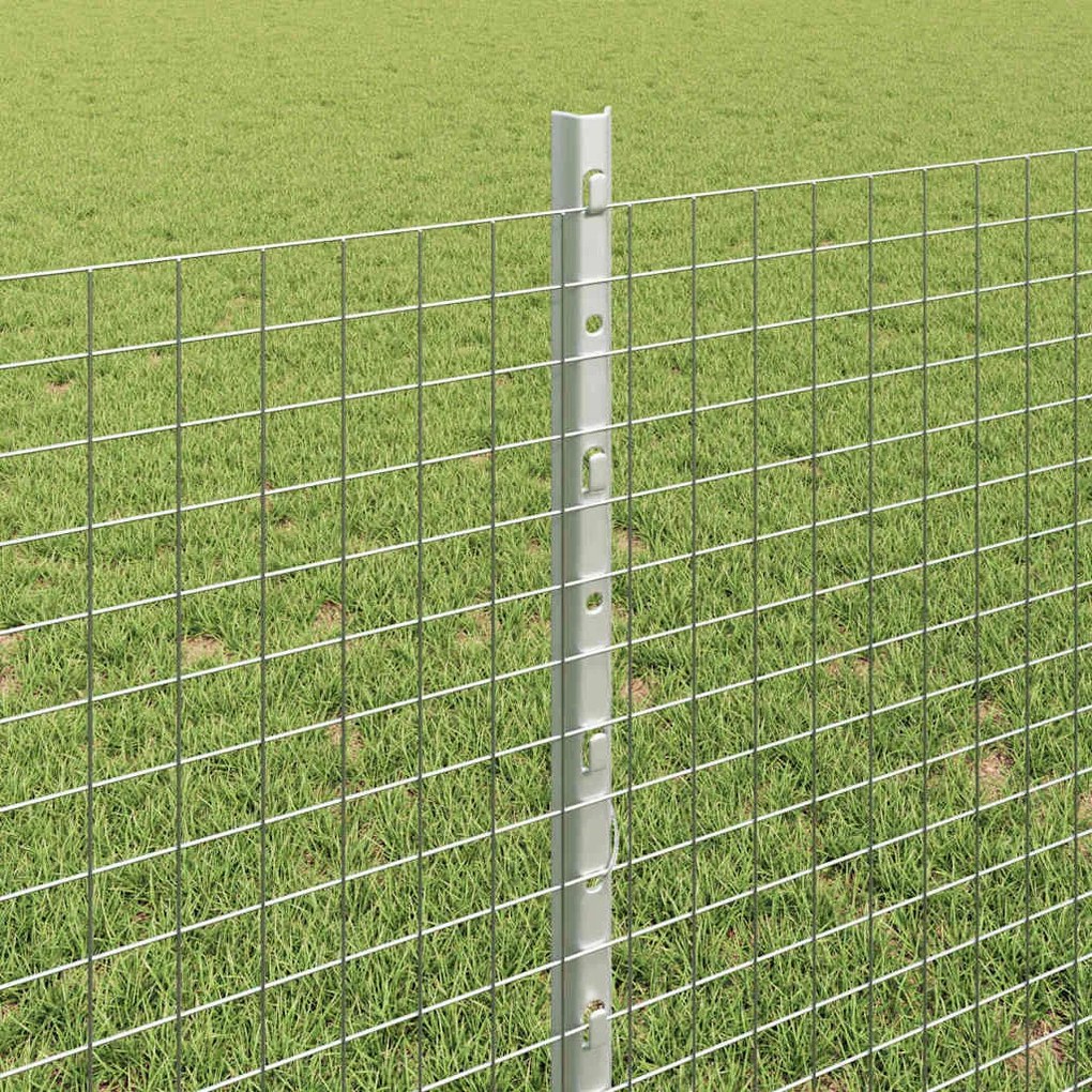 Svařovaná drátěná plotovina s tyčkami 10 x 0,8 m Stříbrná 3336324