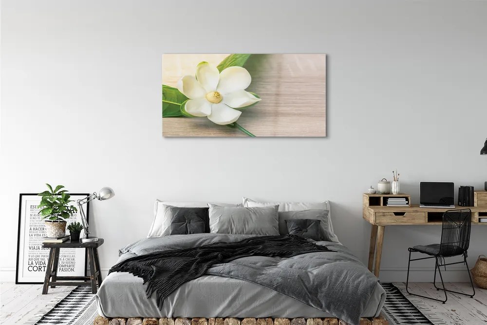 akrylový obraz bílá magnólie 125x50 cm
