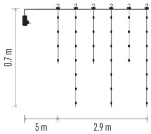 Vánoční LED řetěz Nanos rampouchy s programy 2,9 m teplá bílá