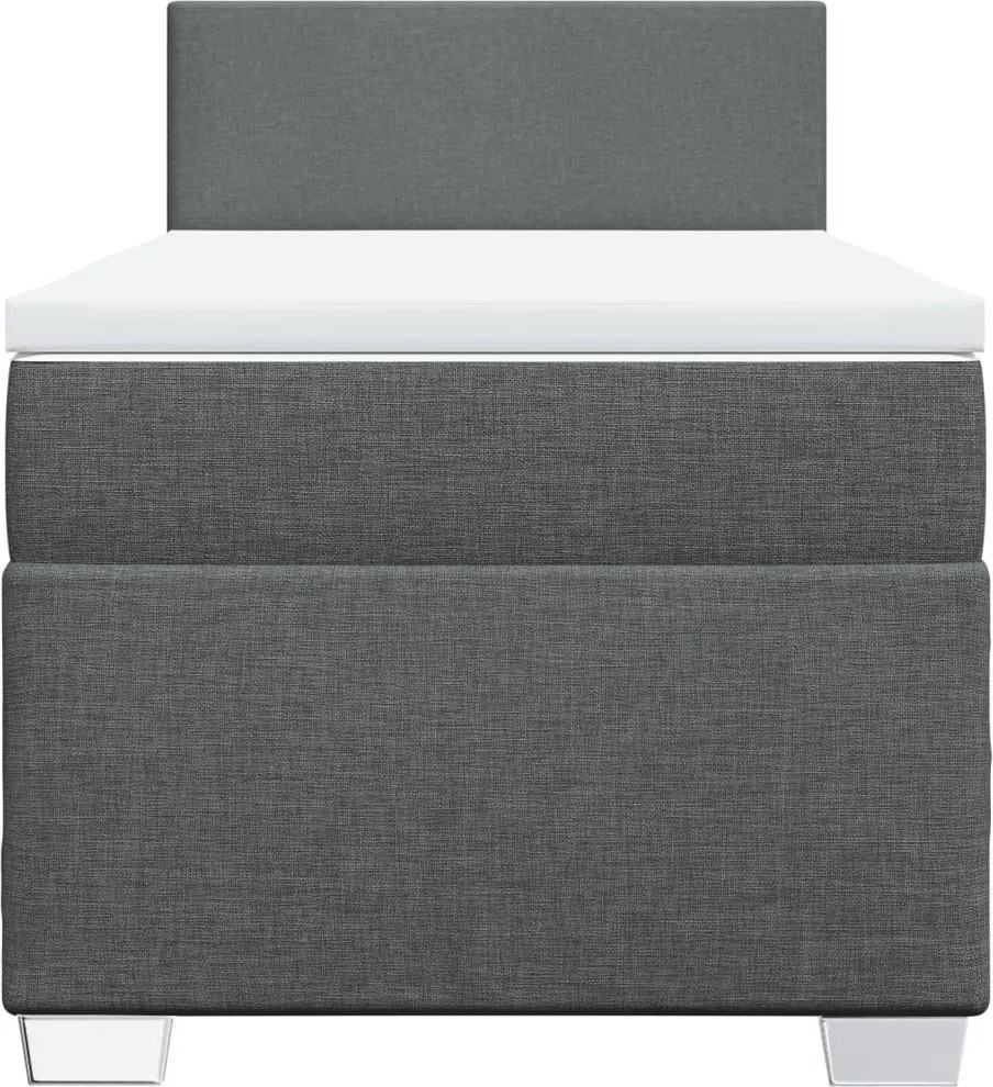 Box spring postel s matrací tmavě šedá 100 x 200 cm textil 3285793