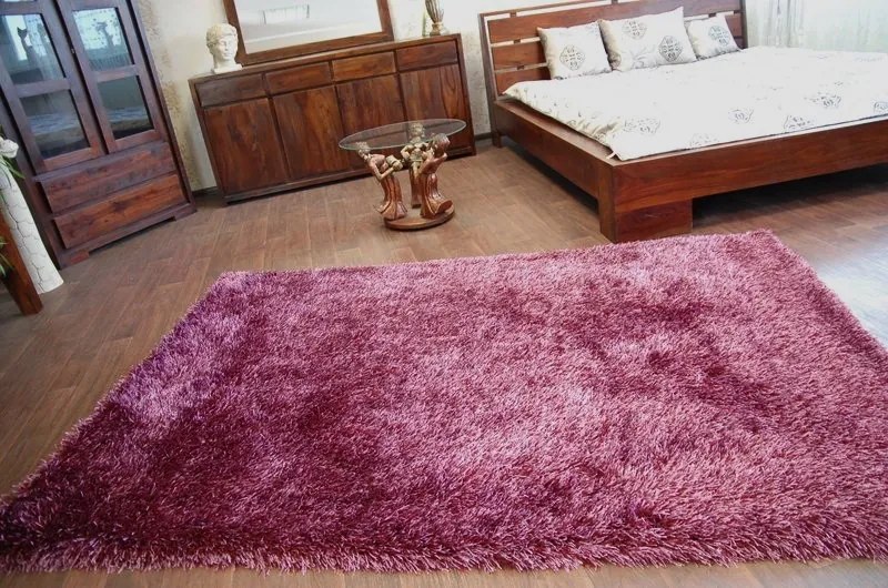 Kusový koberec LOVE SHAGGY fialový