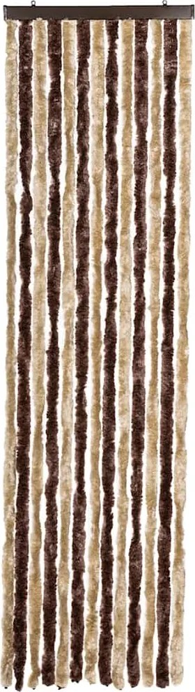 Závěs proti hmyzu béžový a světle hnědý 56 x 185 cm Chenille 284272