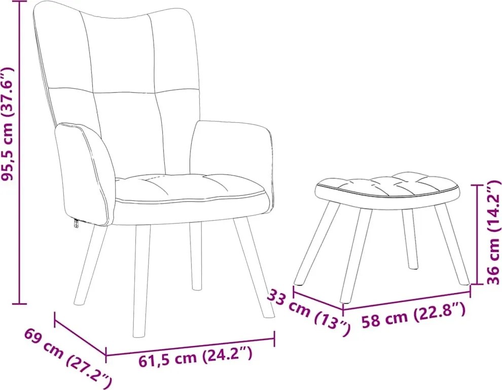 vidaXL Relaxační křeslo s podnožkou textil [4016785] Barva: Hnědá