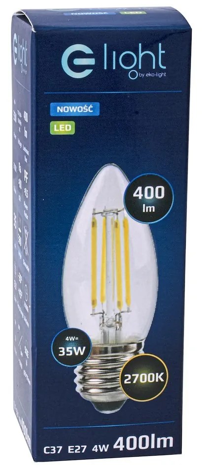 Dekorační LED žárovka E27 teplá 2700k 4w 470 lm