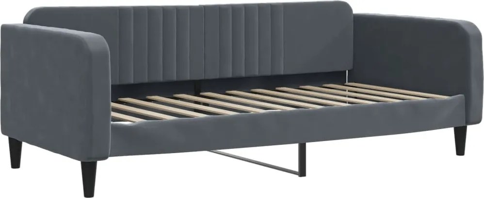 Válenda s matrací tmavě šedá 100 x 200 cm samet 3197047
