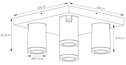 Lucide 09930/20/30 - LED Stmívatelné bodové svítidlo TAYLOR 4xGU10/5W/230V IP44