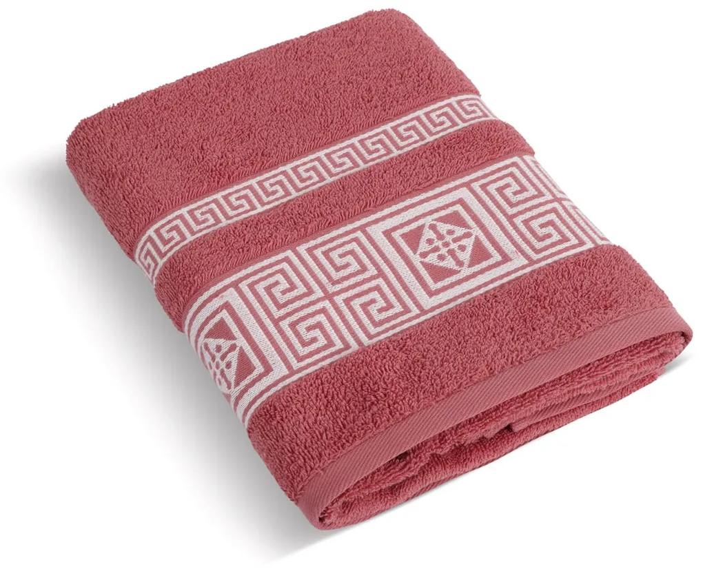 Froté ručník, osuška řecký vzor terrakota - ,  Ručník