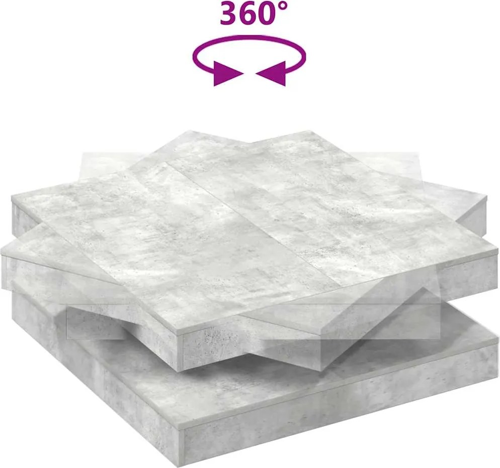 Konferenční stolek otočný o 360º betonově šedý 90x90x34,5 cm 3321354