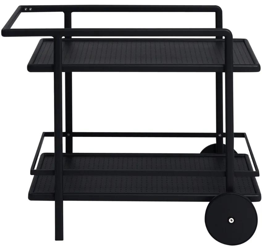 Černý hliníkový zahradní servírovací vozík No.120 Mindo 98 x 61 cm