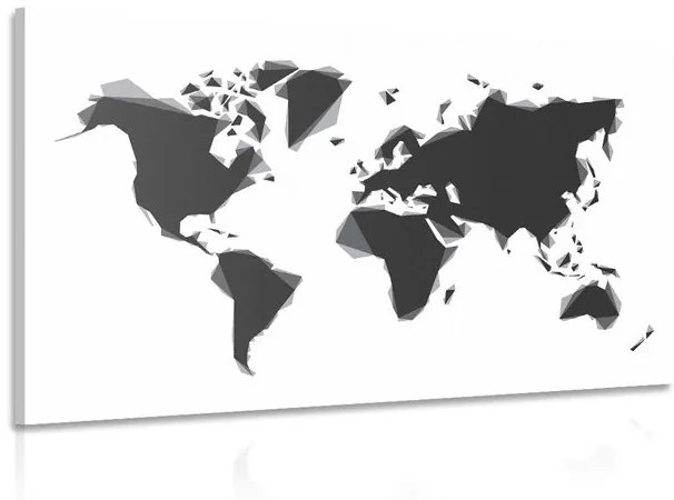 Obraz abstraktní mapa světa v černobílém provedení Varianta: 120x80