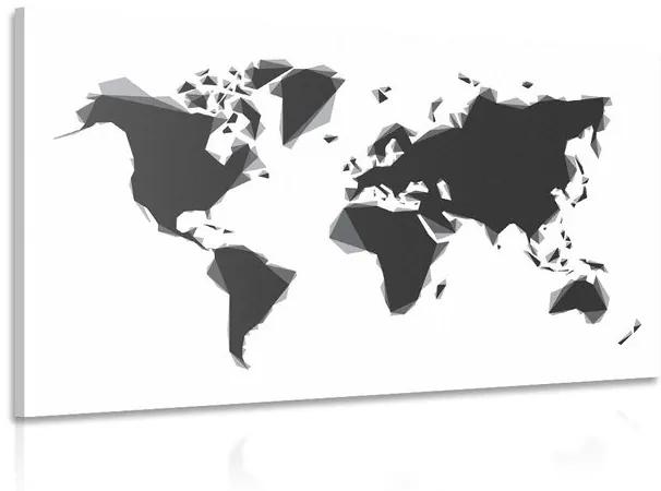 Obraz abstraktní mapa světa v černobílém provedení Varianta: 90x60