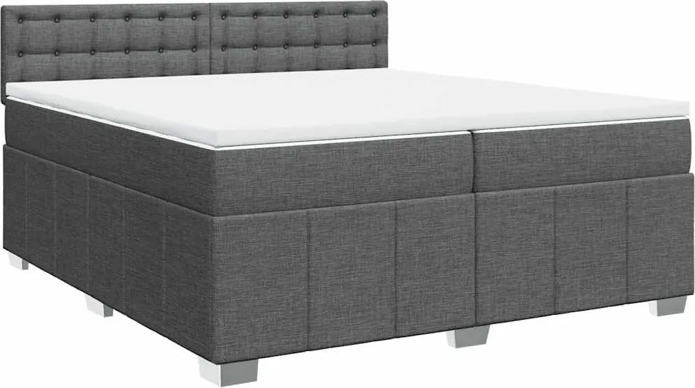 Box spring postel s matrací tmavě šedá 200x200 cm textil 3289490