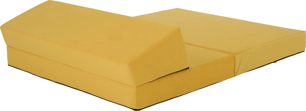 Skládací matrace/křeslo, 2v1, žlutá, VEDIS