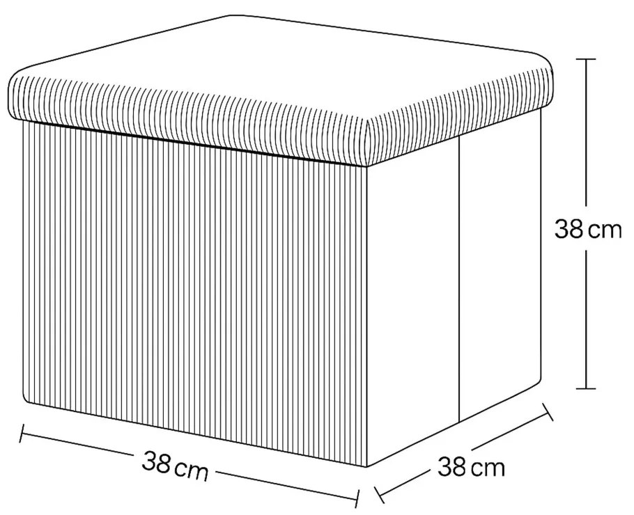 Taburet ADONIS s úložným prostorem — manšestr, více barev Černá