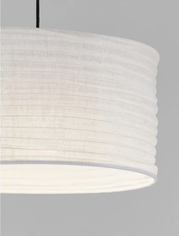 Bílé lněné závěsné svítidlo ø 38 cm Linnet – Nova Luce