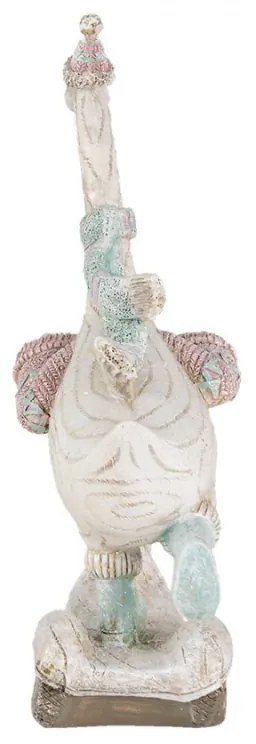 Dekorativní soška husy se šálou na koloběžce – 14x6x19 cm