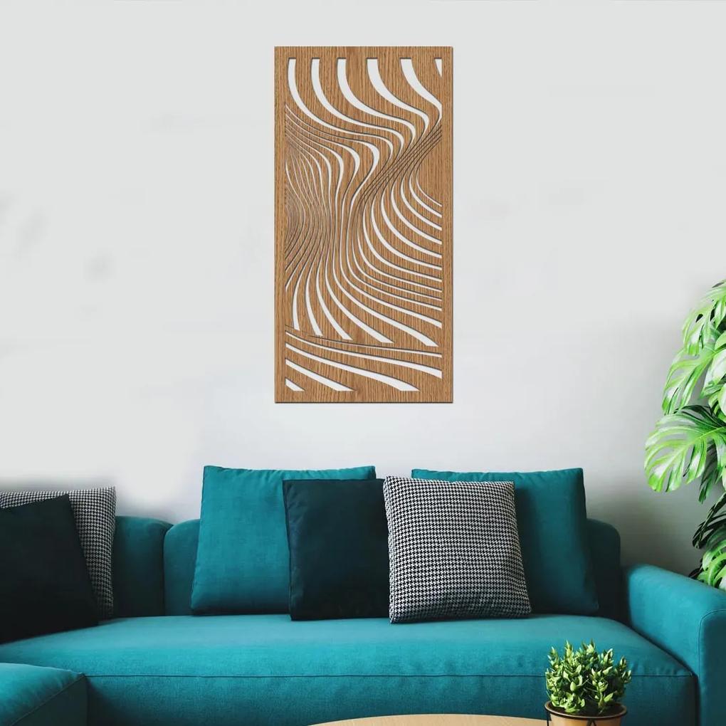 dřevo života Dřevěný dekorační panel VLNKY Rozměry (cm): 20x40, Barevný vzor: Buk