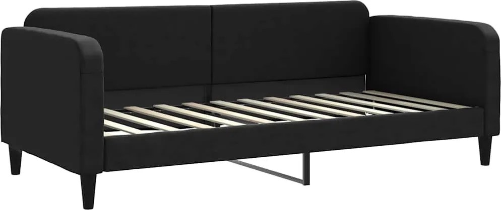 Válenda s matrací černá 90 x 200 cm textil 3196800