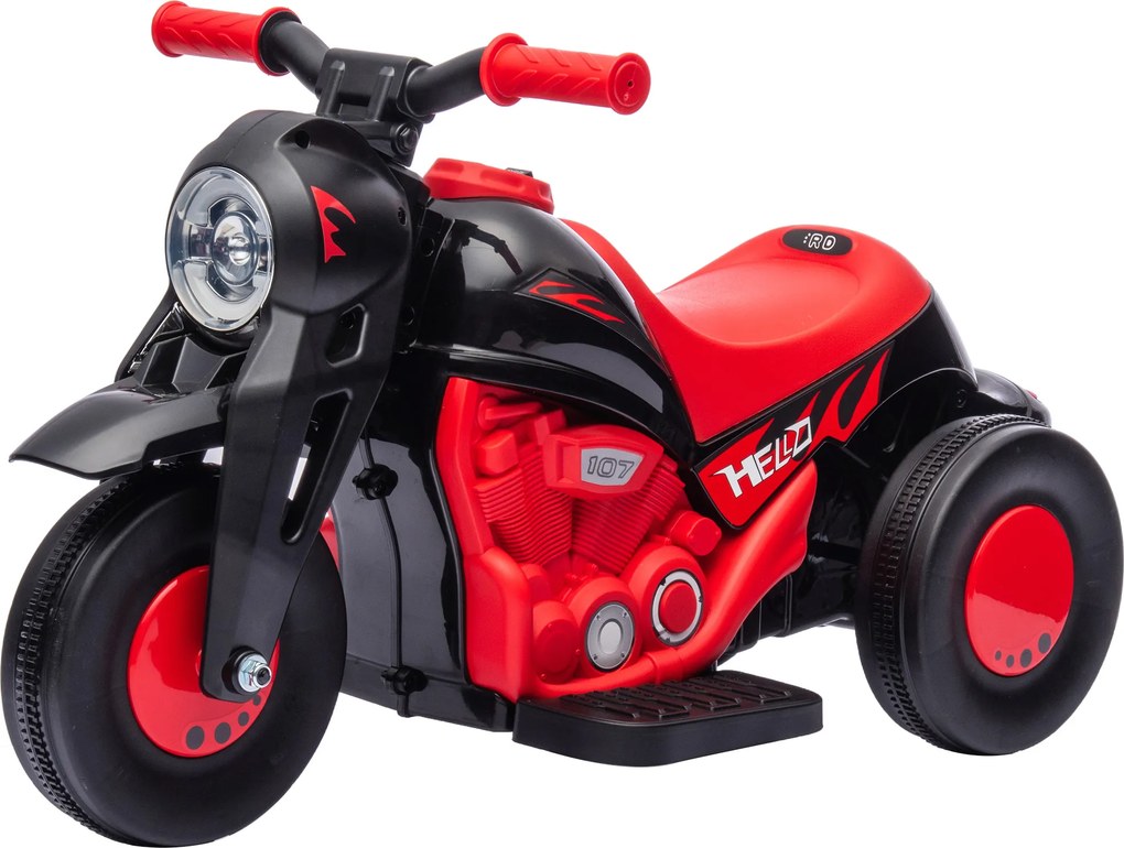 Dětská elektrická motorka AIYAPLAY pro děti od 2 let, bateriový model 6V se světly, funkcí na výrobu bublin, hudbou, rychlostí 3 km/h, nosnost 30 kg,…