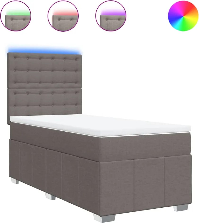Box spring postel s matrací taupe 100 x 200 cm textil 3293897