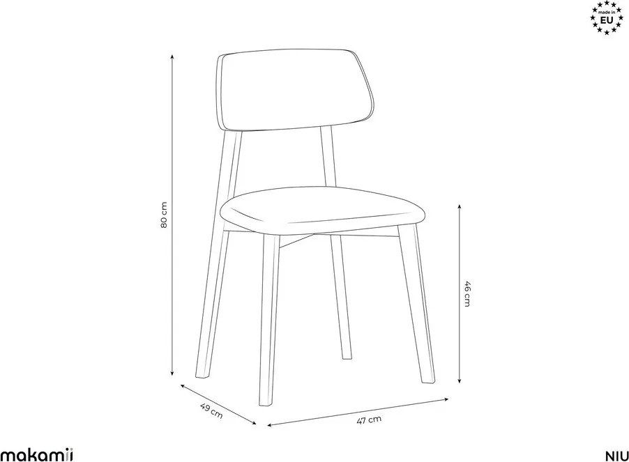Vínová jídelní židle z masivního dřeva Niu – Makamii