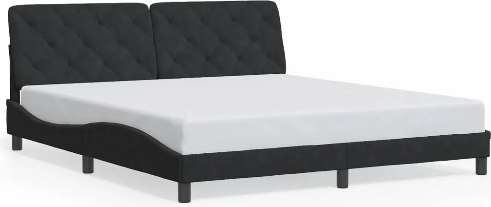 Rám postele s LED bez matrace černý 180 x 200 cm samet 3213869
