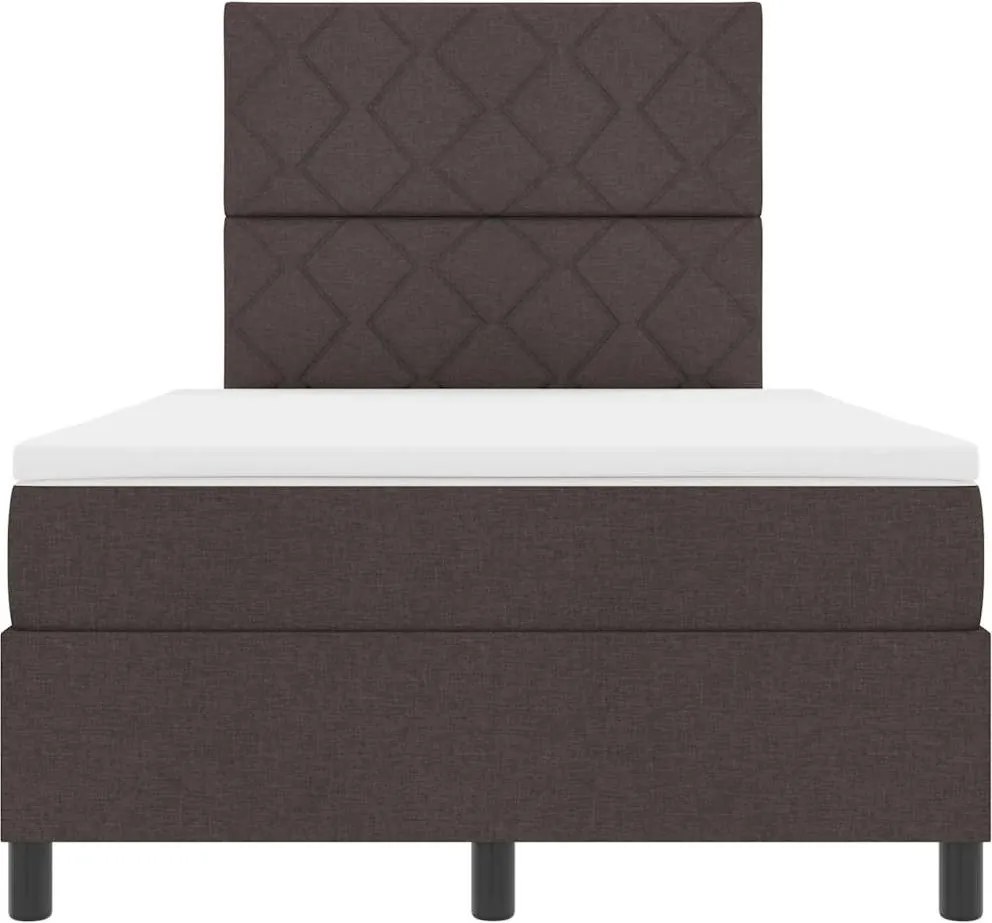 Postel s boxspringem s čelo Tmavě hnědá 120 x 190 cm textil 3339451