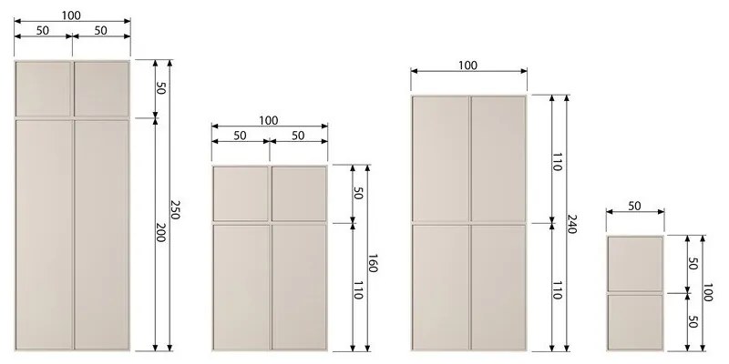 Krémová modulární skříň z borovicového dřeva 50x110 cm Daily – vtwonen