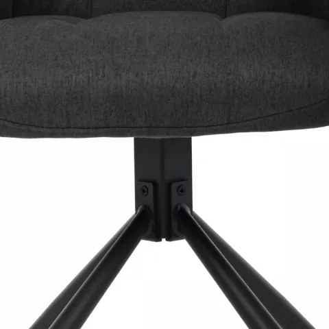 Jídelní židle křeslo tmavě šedá látka, otočný mechanismus 90°/90° (L/P), černý kov HC-532 GREY2