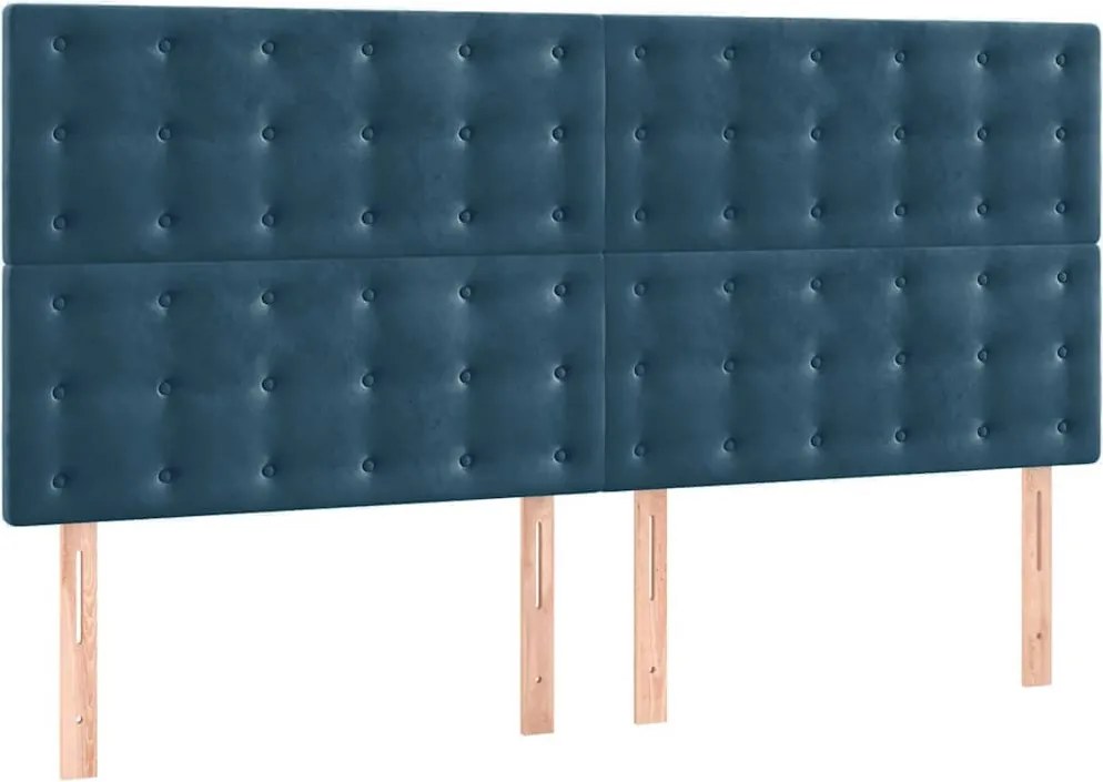 Box spring postel s matrací tmavě modrá 160x200 cm samet 3129463