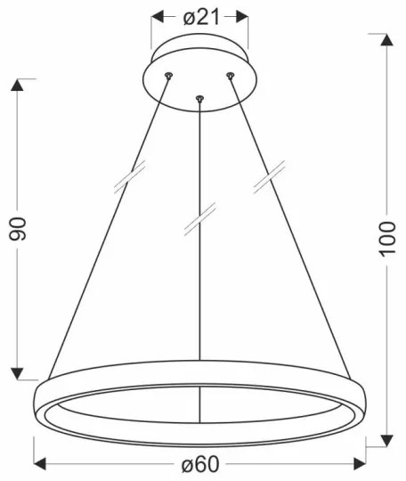 LED Lustr na lanku HASHIM LED/34W/230V pr. 60 cm měděná