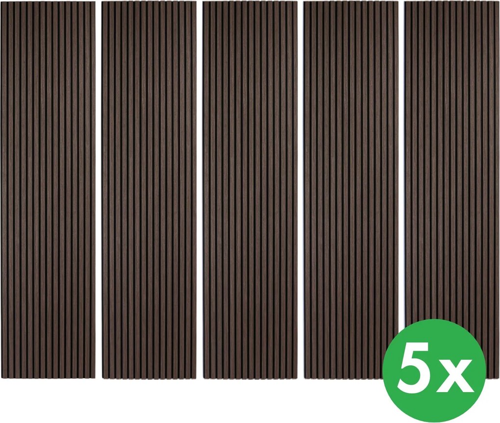 Dřevěný akustický panel, 2400 x 600 mm, B2BP011, balení 5 ks, eukalyptus