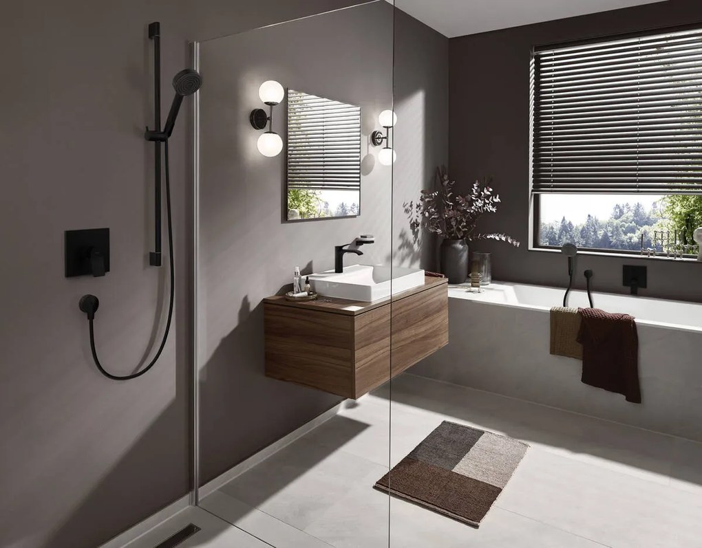 Hansgrohe Vivenis, vanová baterie pod omítku, 2 výstupy, černá matná, 75416670