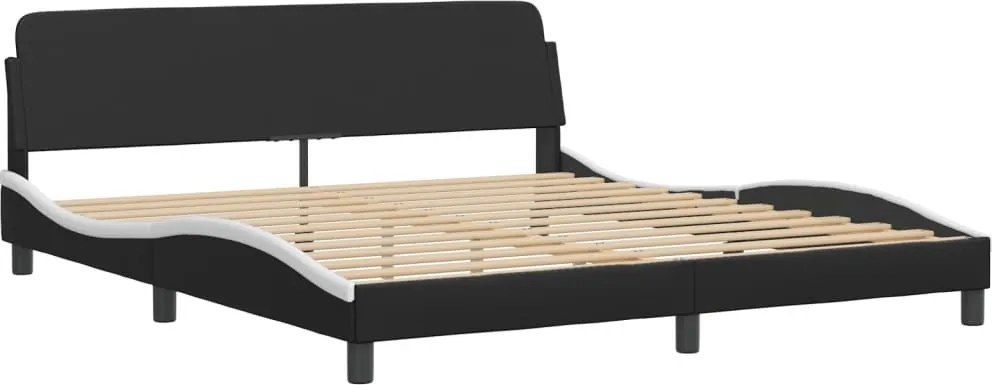 Postel s matrací Zadar černá a bílá 180 x 200 cm umělá kůže 3208885