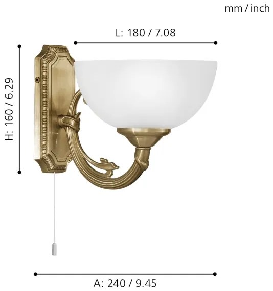 EGLO 82751 - Nástěnné svítidlo SAVOY 1xE14/40W/230V