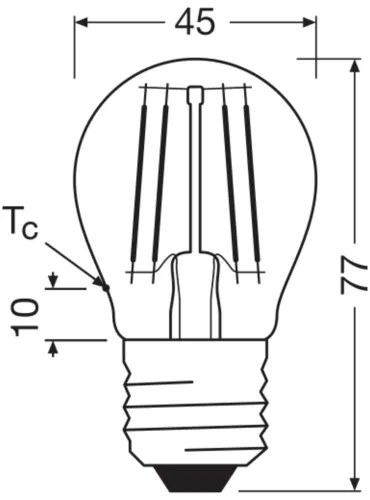 LED žárovka E27 OSRAM CLP Filament 2,2W (25W) teplá bílá (2700K) stmívatelná
